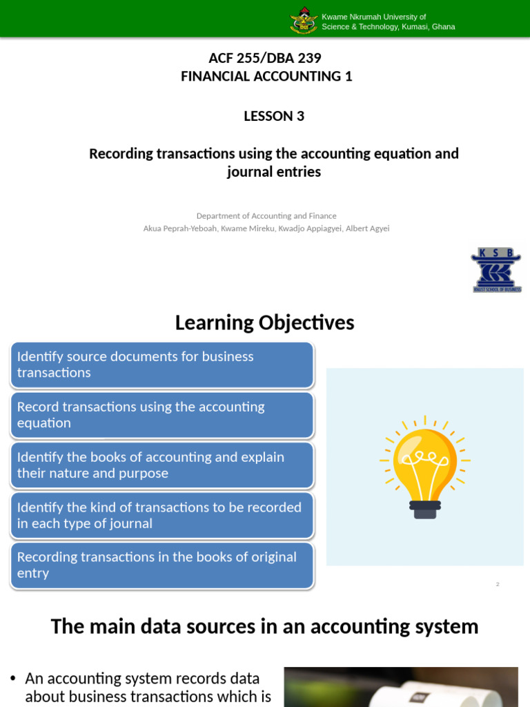 Recording Transactions in Accounting | PDF | Debits And Credits ...