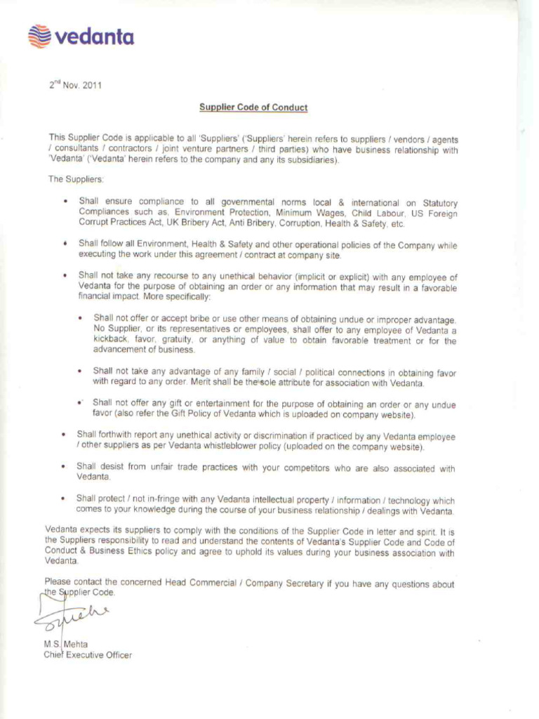9 - Supplier Code of Conduct | PDF