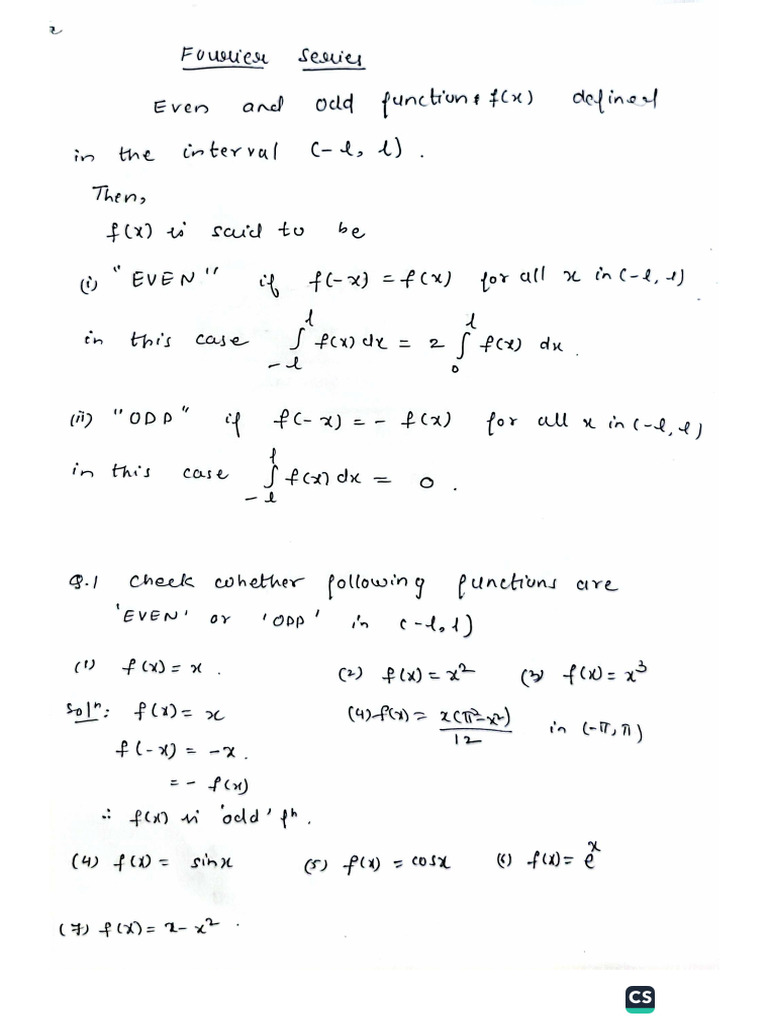 Fourier Series - Even Odd Function | PDF