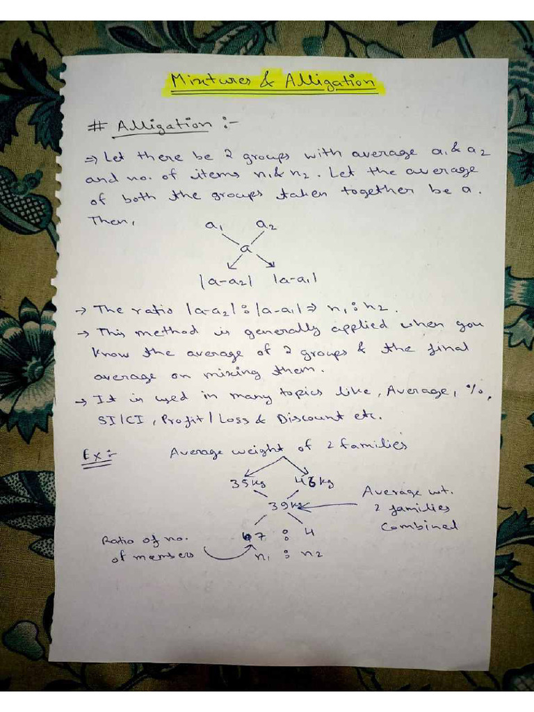 Mixture Alligation E1 | PDF