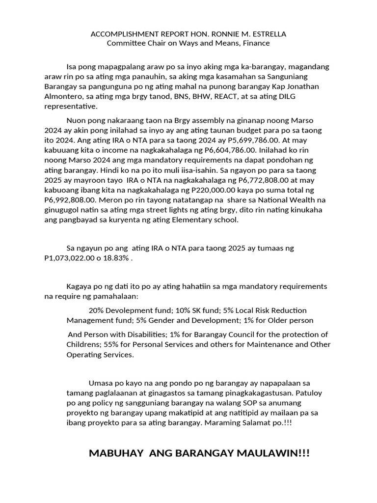 Brgy Assembly 2025 - 1st Sem | PDF