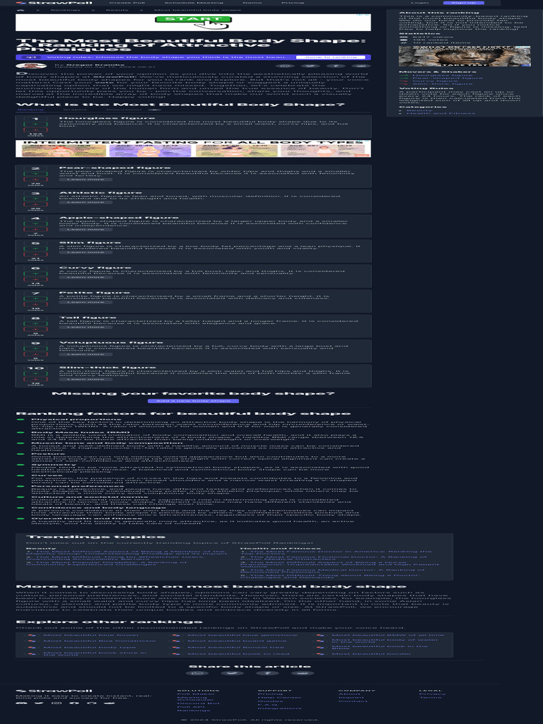 The Most Beautiful Body Shape A Ranking of Attra | PDF | Body Shape ...