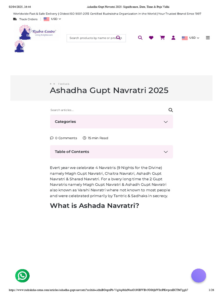 Ashadha Gupt Navratri 2025 - Significance, Date, Time & Puja Vidhi | PDF | Devi | Kali