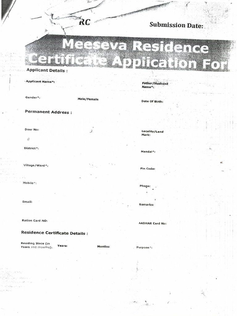 Residence Certificate | PDF