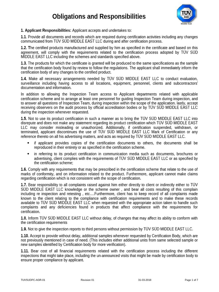 Obligation and Responsibilities | PDF | Audit | Certification