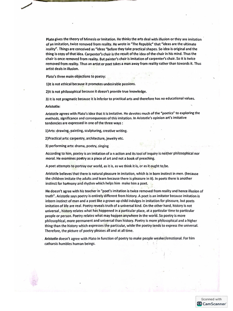 Short Notes Literary Criticism... | PDF