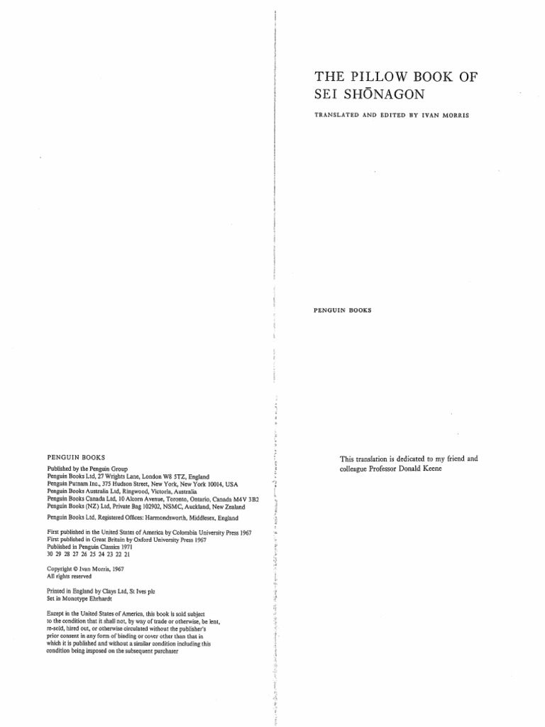 The Pillow Book of Sei Shonagon | PDF