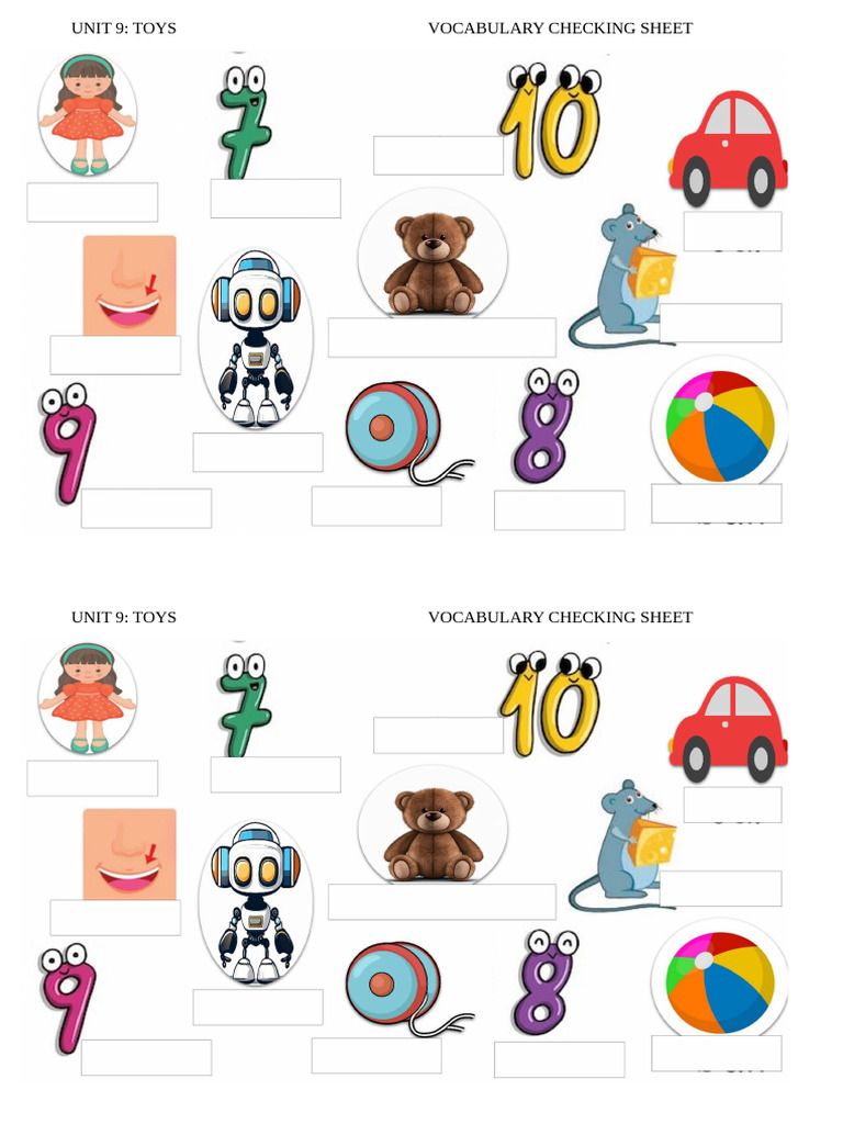 Unit 9 Vocab Checking Sheet | PDF