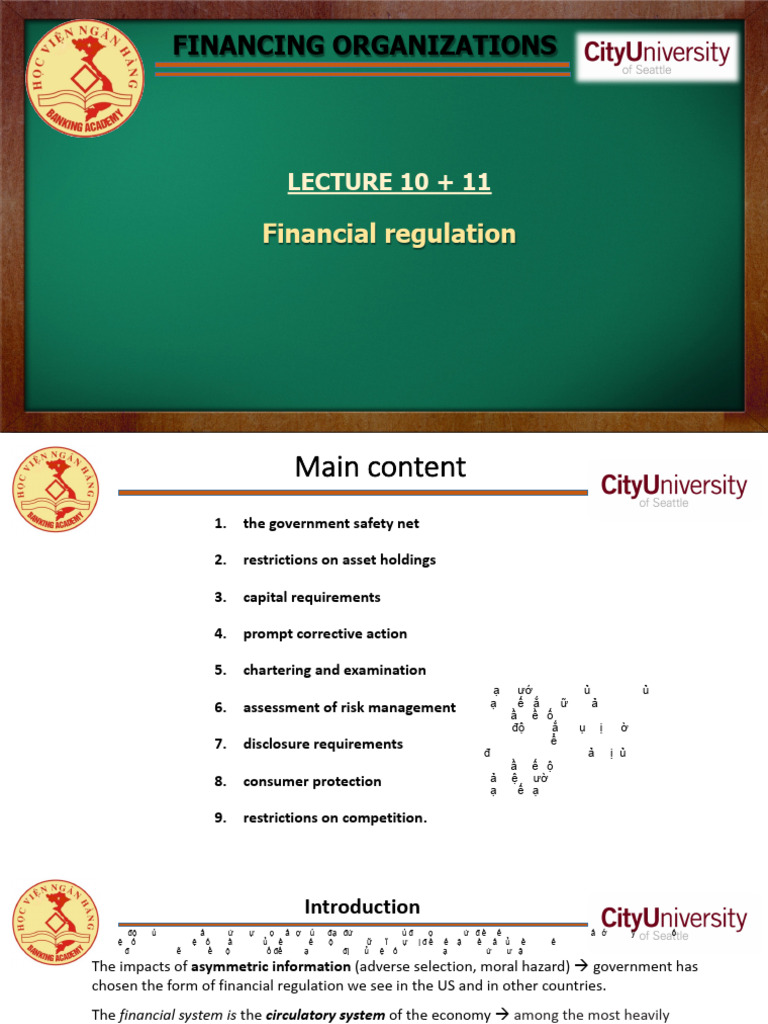 Lec10+11 Financial Regulation Thomas | PDF