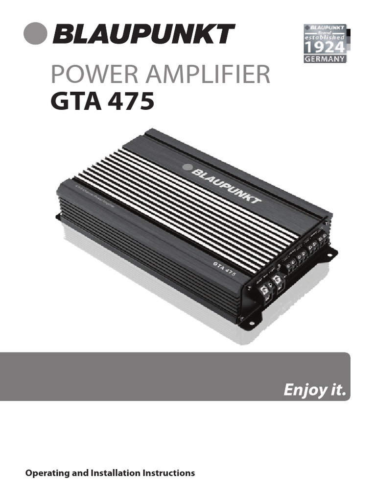 PO2204 0006-Manual GTA-475 | PDF | Amplifier | Loudspeaker