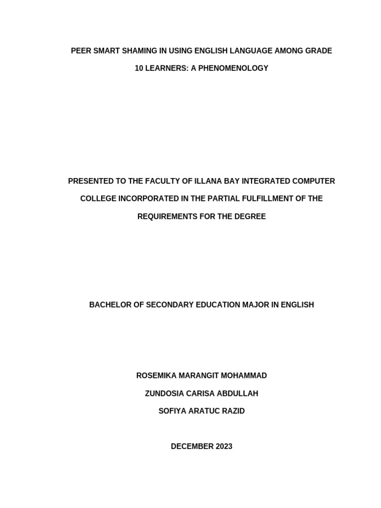 PEER SMART SHAMING | PDF | Psychological Resilience | Thought