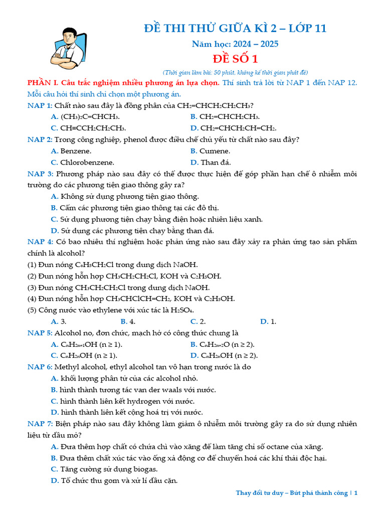 Đề Thi Thử GK2 - Lớp 11 - 2025 - Số 1 | PDF