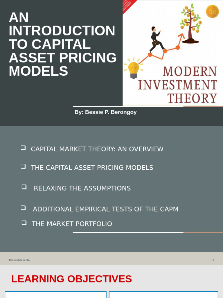 CH 8 - Asset Pricing Models | PDF | Capital Asset Pricing Model | Economies