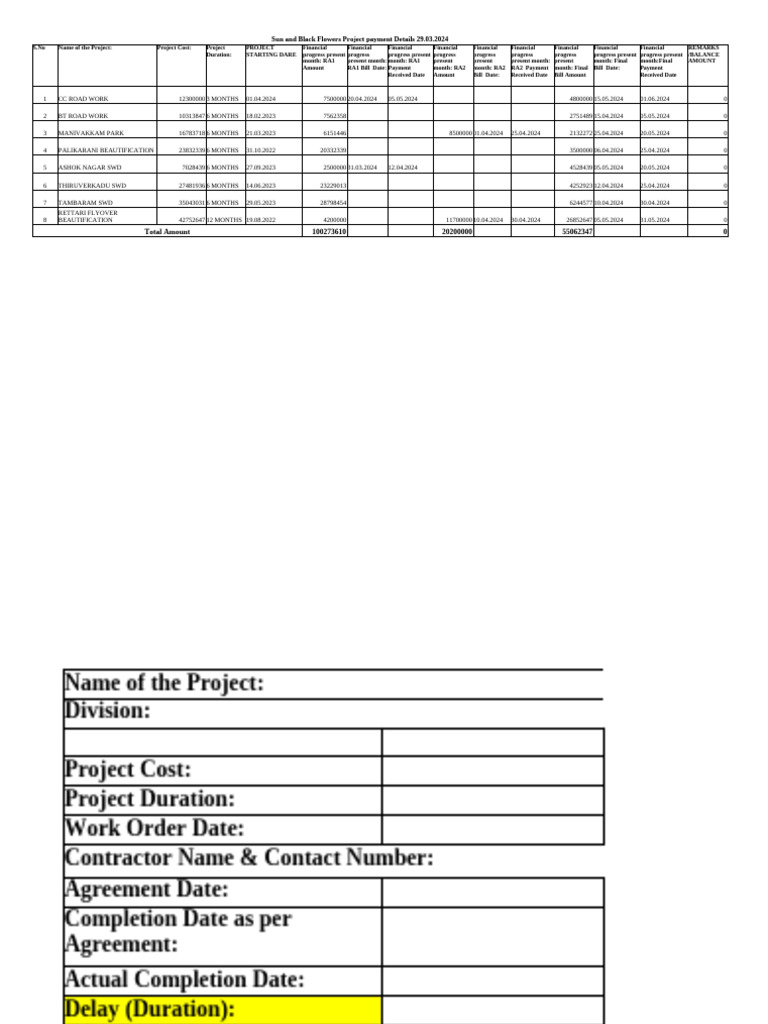Sun and Black Payment Tracker | PDF | Concrete | Foundation (Engineering)
