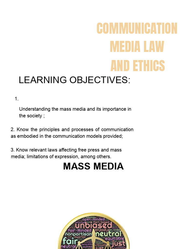 Media Law and Ethics in Communication | PDF | Mass Media | Communication