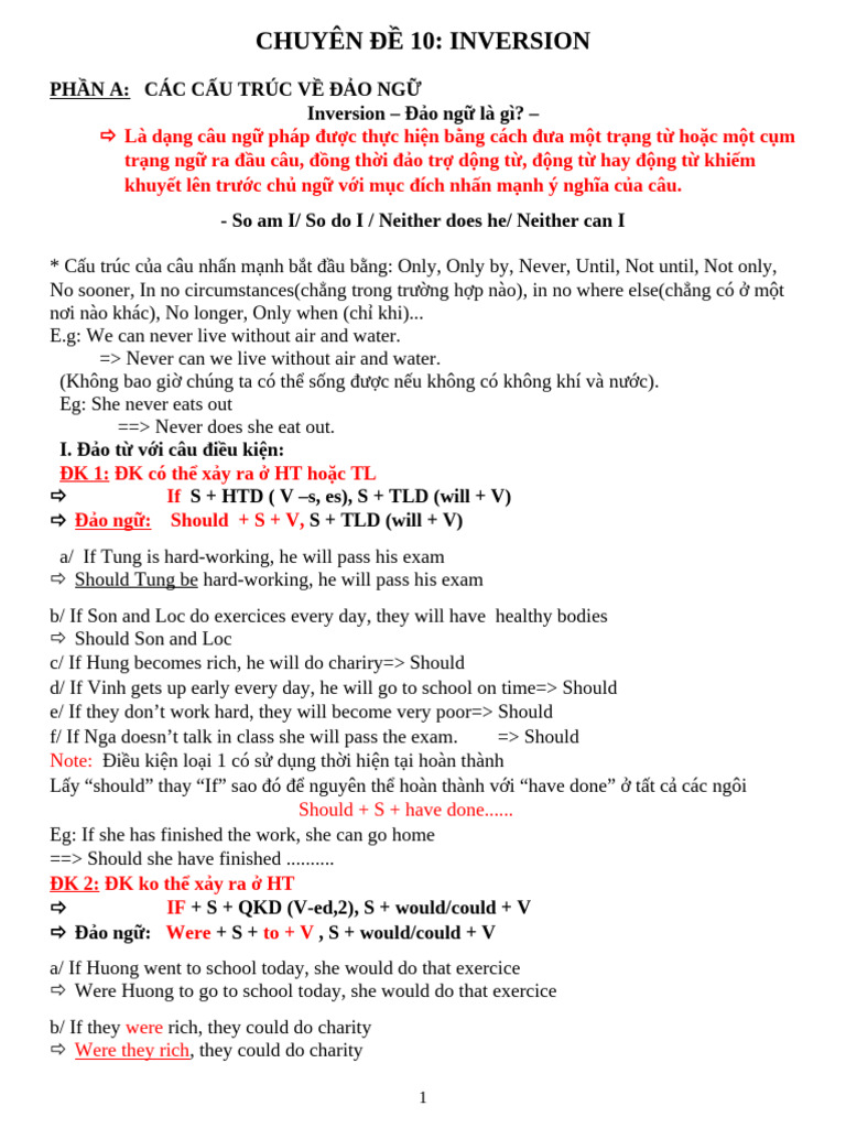 Inversion Structures in English Grammar | PDF