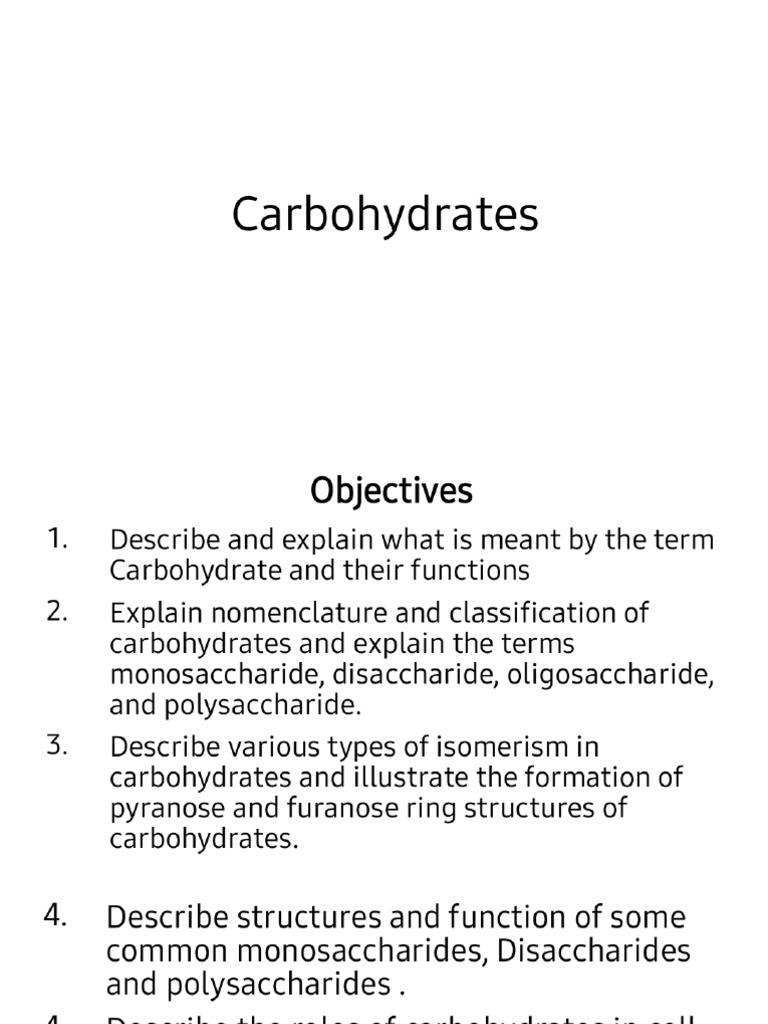 Carbohydrate Combined Notes - Phoenix | PDF
