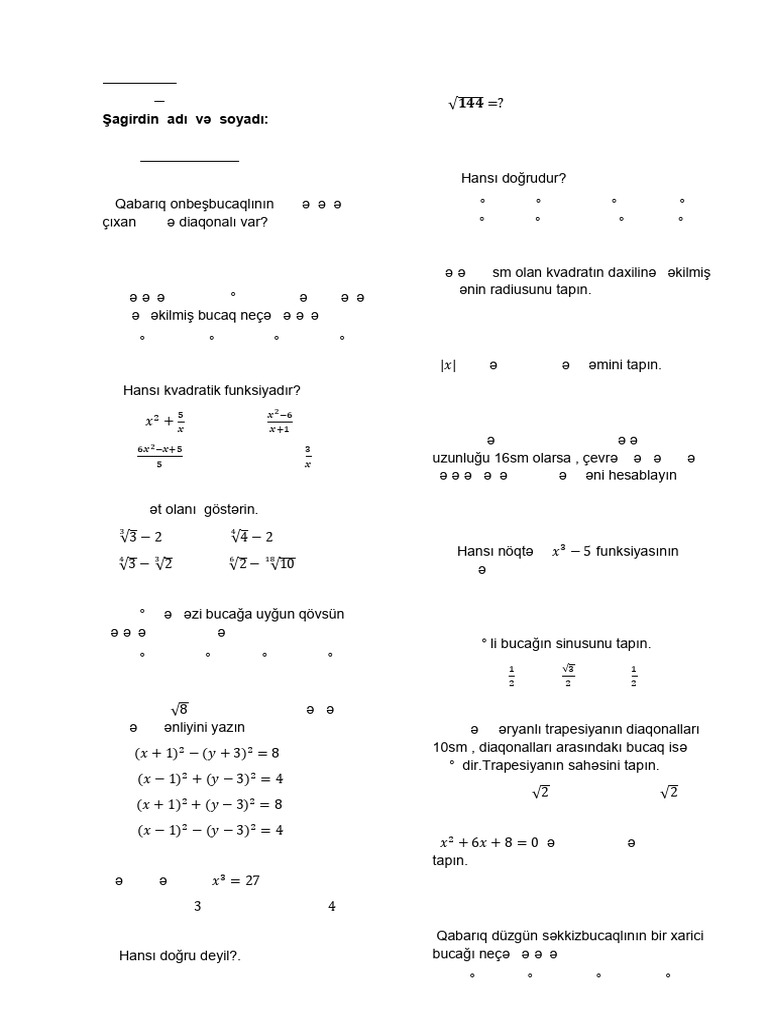 9cu Sinif Monitoring A Ə.Günel | PDF