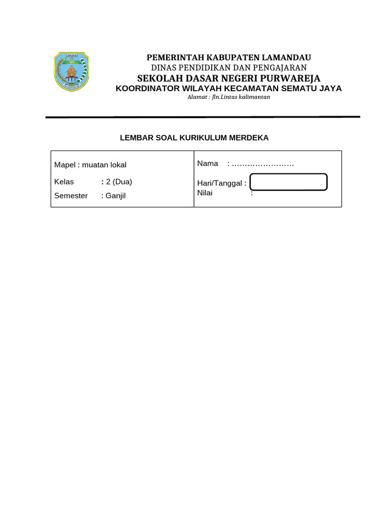 Soal Mulok Kelas 2 | PDF