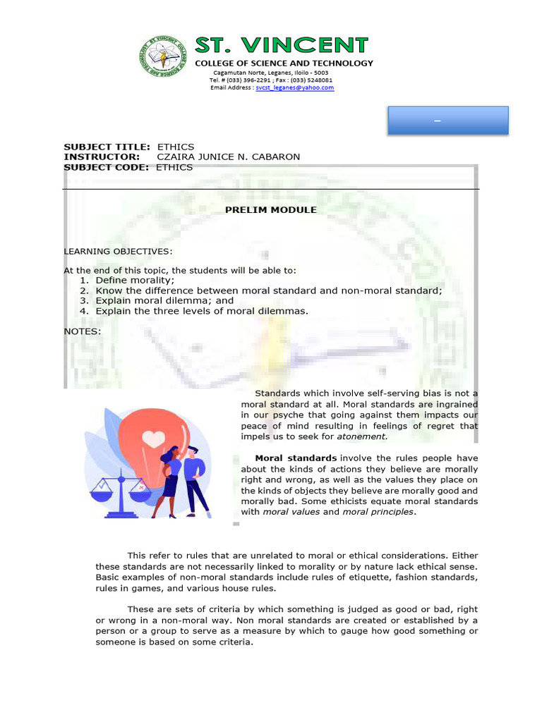 CABARON-ETHICS-PRELIM MODULE-LEGANES - BSA1A1B and | PDF | Morality | Reincarnation