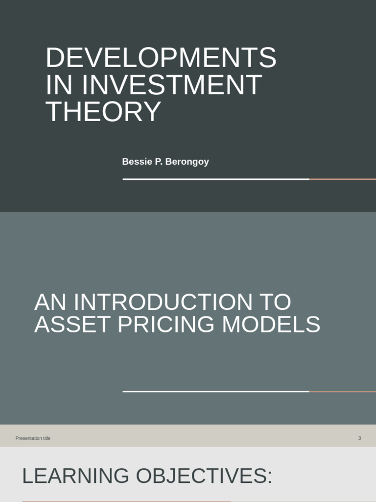 Understanding CAPM in Investment Theory | PDF | Capital Asset Pricing ...
