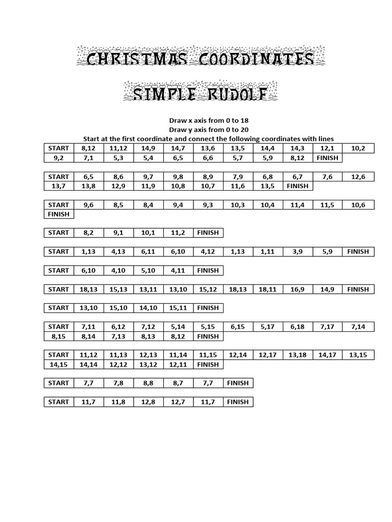 Christmas Coordinates - Rudolf (SENLOWAB-1cmx1cm) | PDF