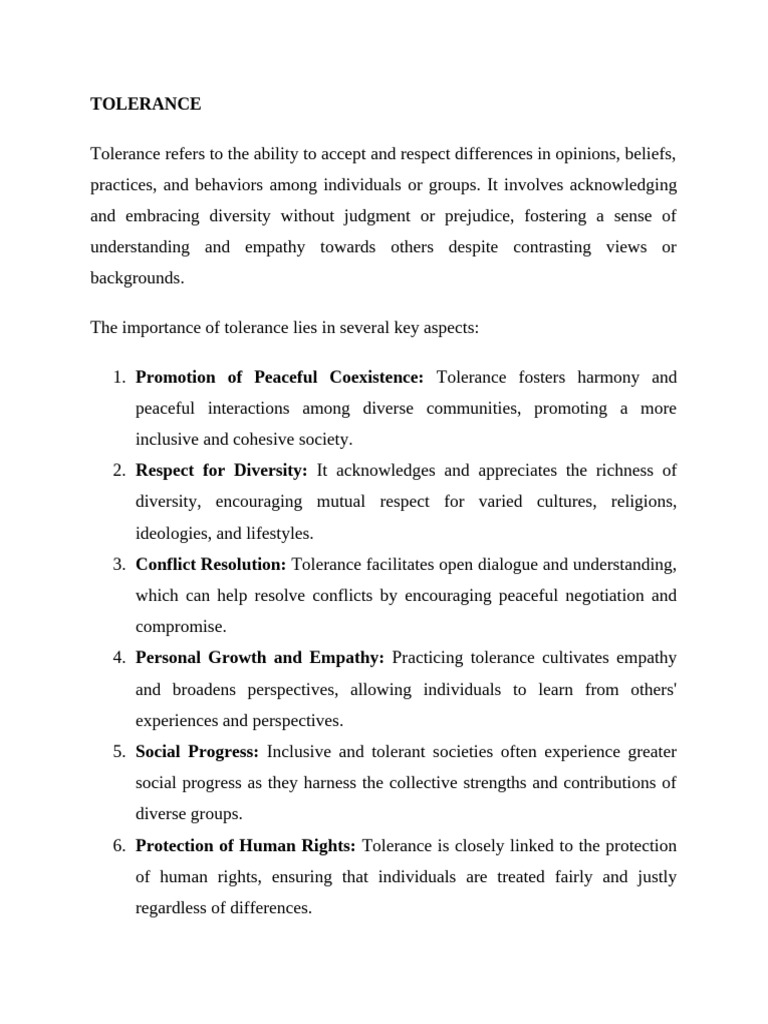 Understanding Tolerance and Its Importance | PDF