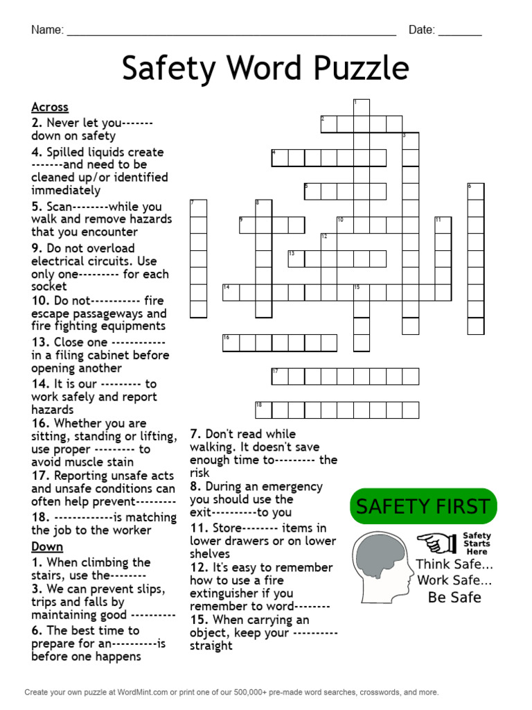 Safety Word Puzzle Creation Guide | PDF | Safety