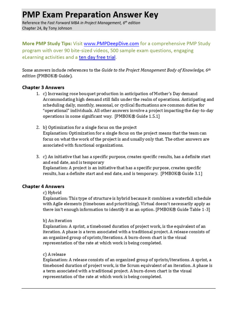 PMP Exam Prep: Fast Forward MBA Guide | PDF | Scrum (Software ...