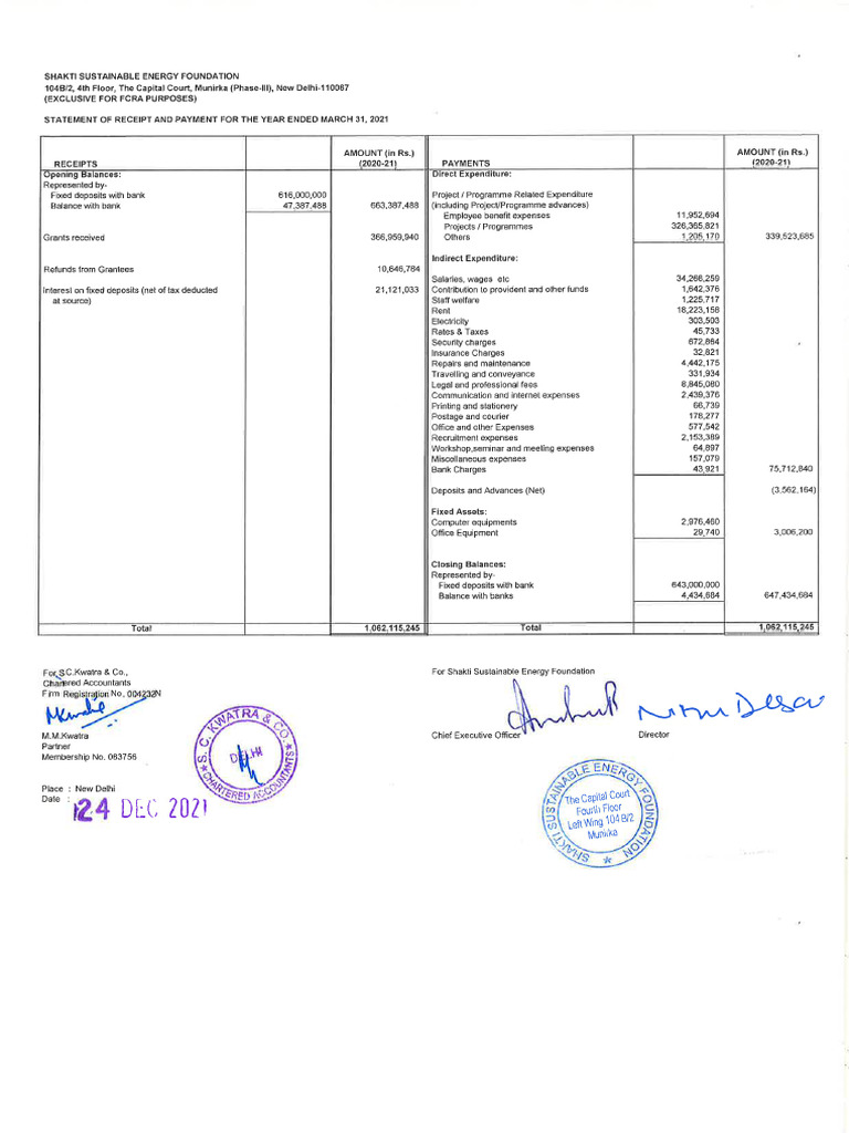 SSEF Audited Financial Statements 2020 21 | PDF