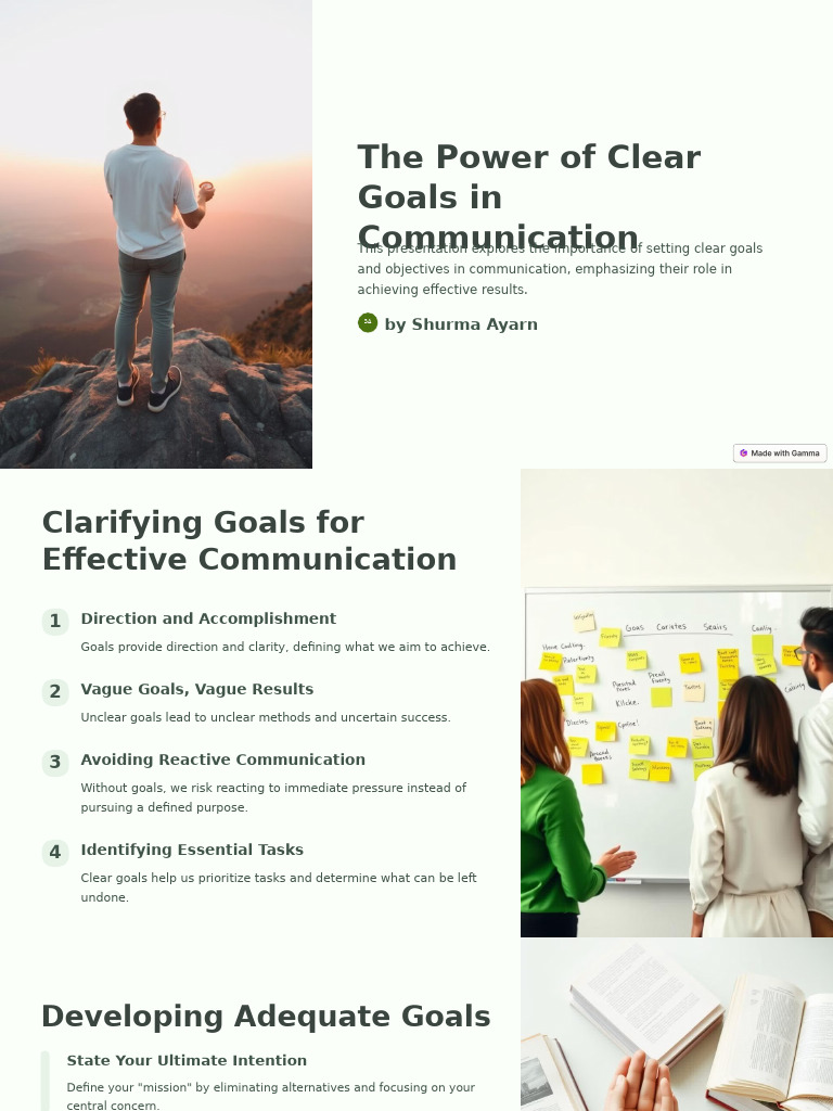 Clear Goals for Effective Communication | PDF | Goal | Communication