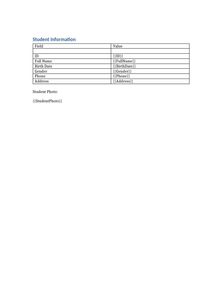 Student Info | PDF