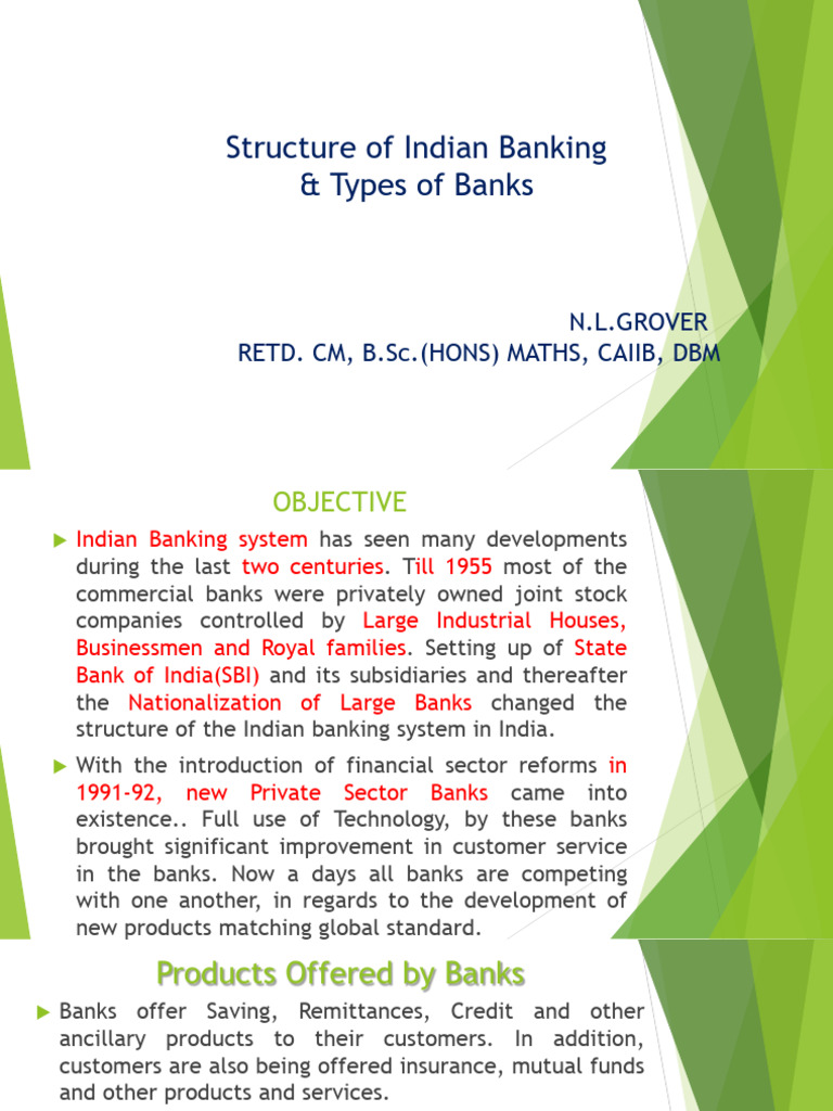 Structure of Indian Banking &types of Banks | PDF | Banks | Loans