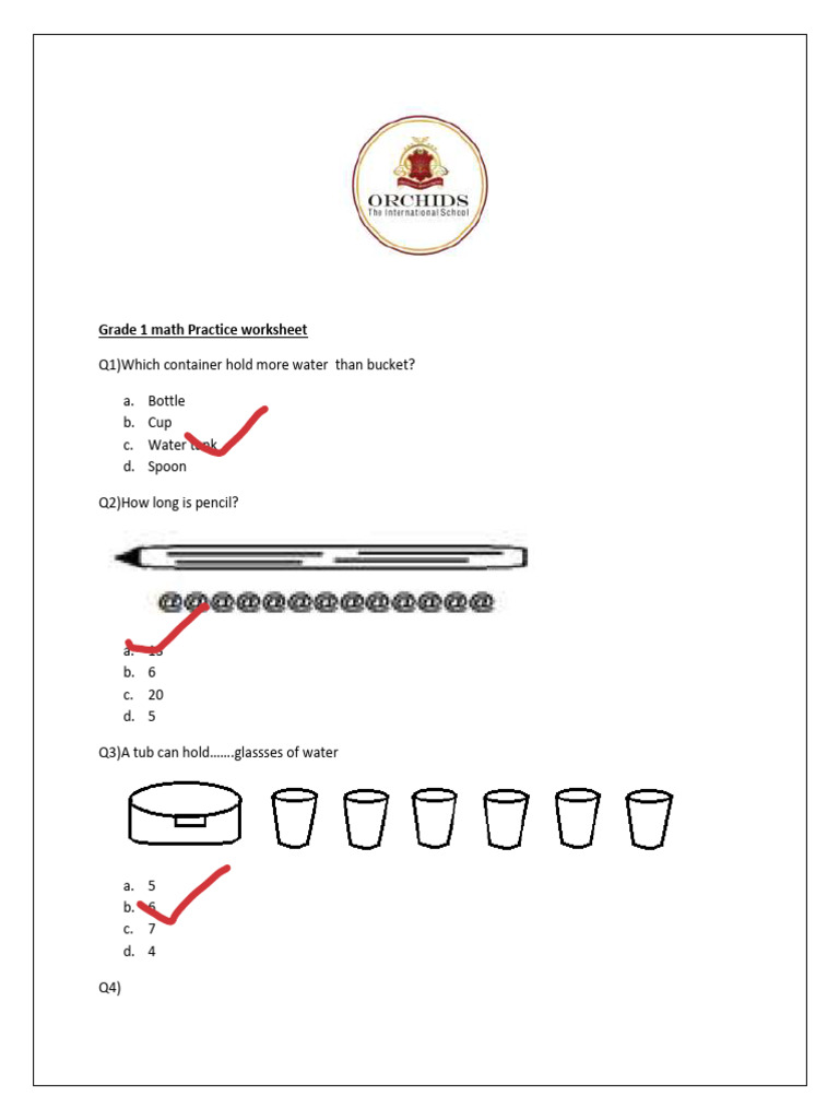 Grade 1 Math Practice Worksheet | PDF