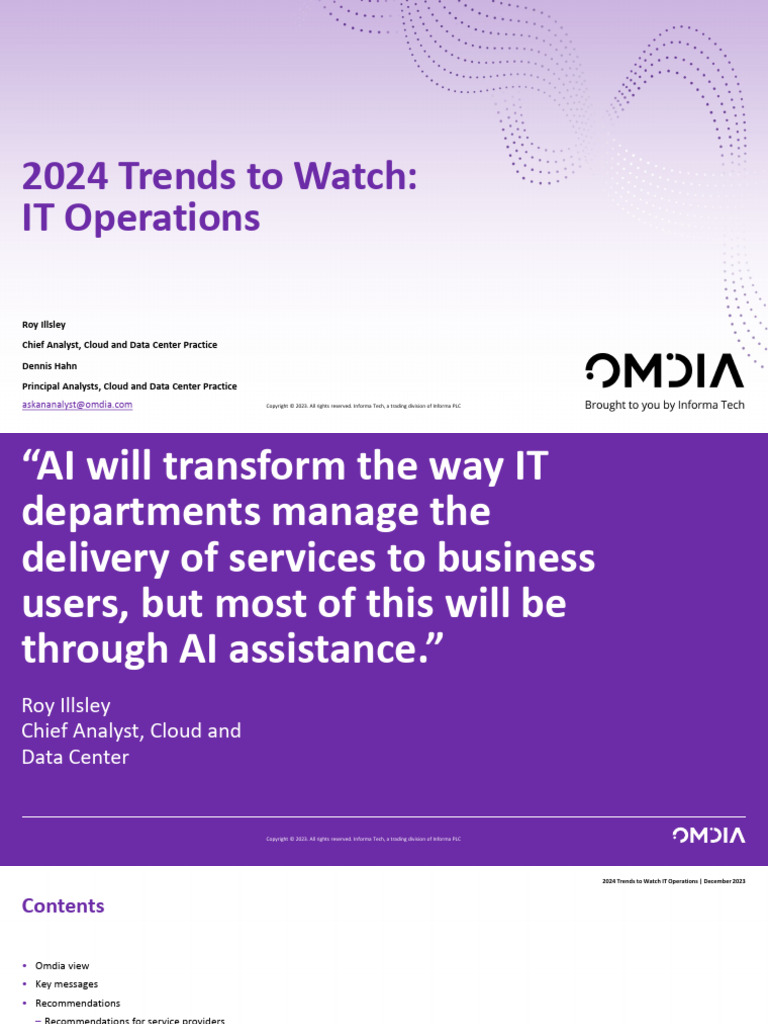 2024 Trends To Watch IT Operations PDF | PDF | Cloud Computing ...