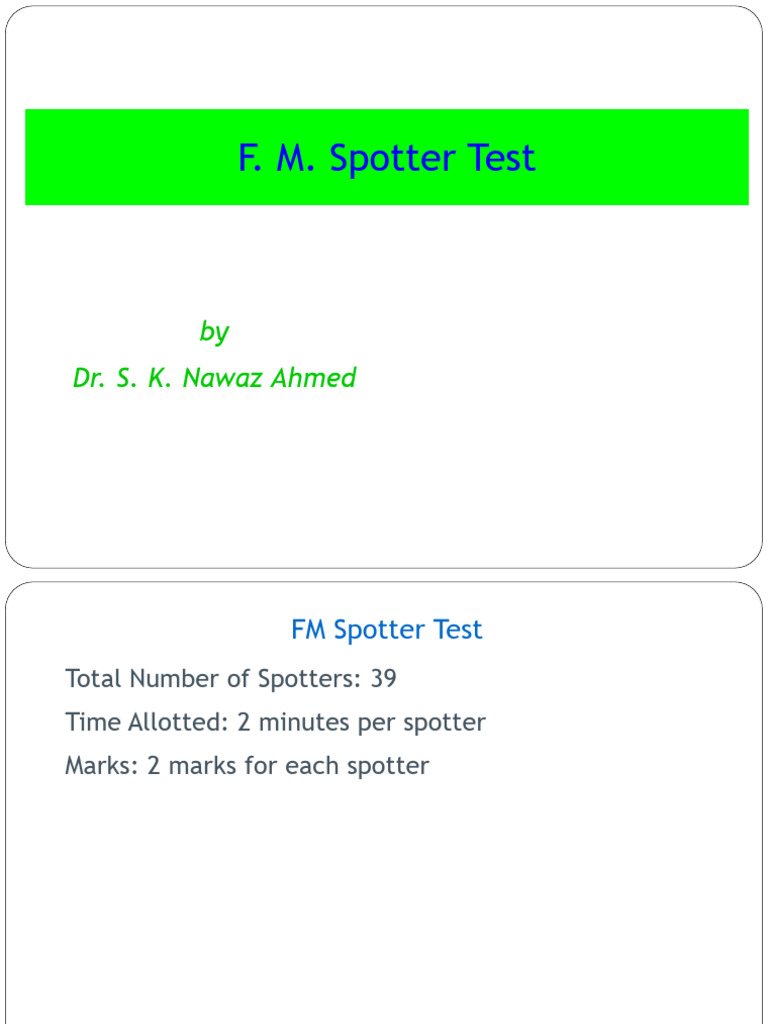 FM Spotter Test Guide: 39 Spotters | PDF