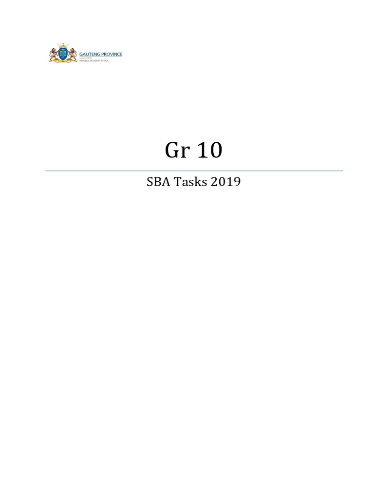 GR 10 EFAL Exemplar Tasks 2019 | PDF | Reading Comprehension | Essays