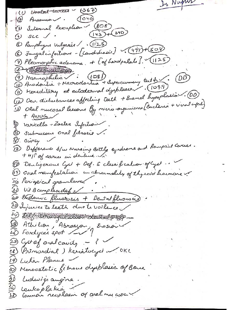 Dr. Nupur Short Note Ques Bank | PDF