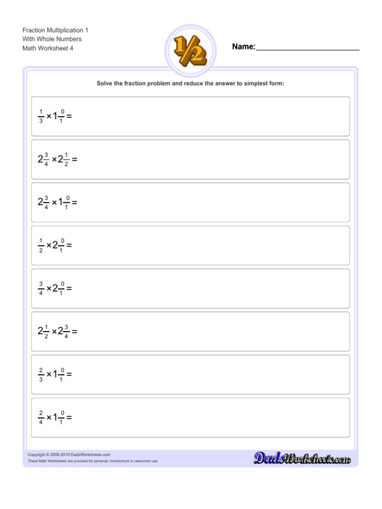 fraction-multiplication-with-wholes-v4 | PDF | Mathematics