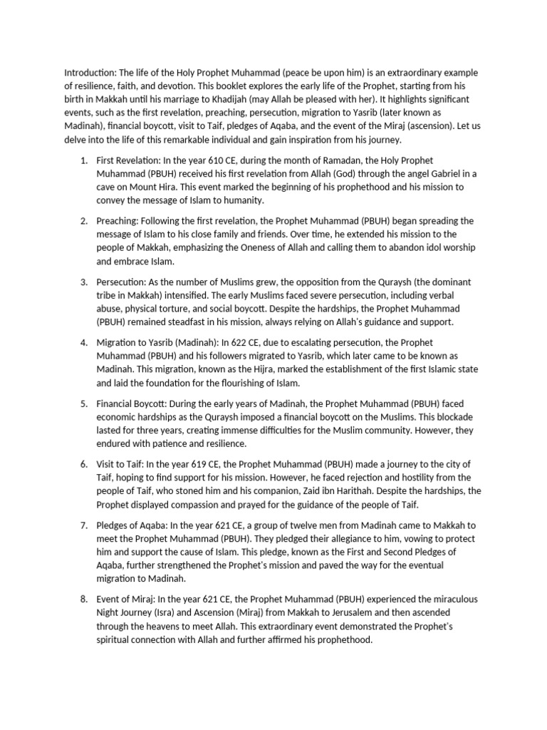 The Life of The Holy Prophet (PBUH) | PDF | Muhammad | Prophets And ...