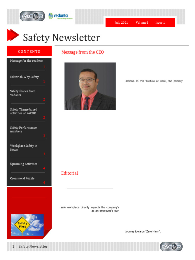 July 2021 Safety Newsletter Insights | PDF | Occupational Safety And ...