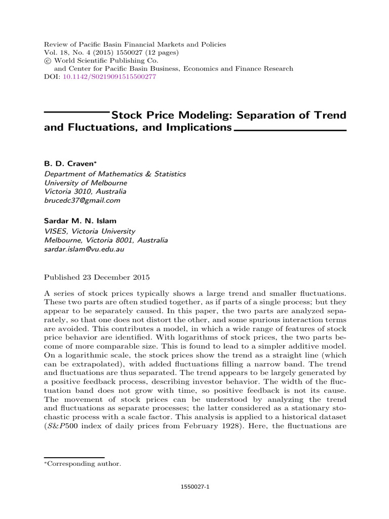 Stock Price Trend and Fluctuation Analysis | PDF | Autocorrelation ...