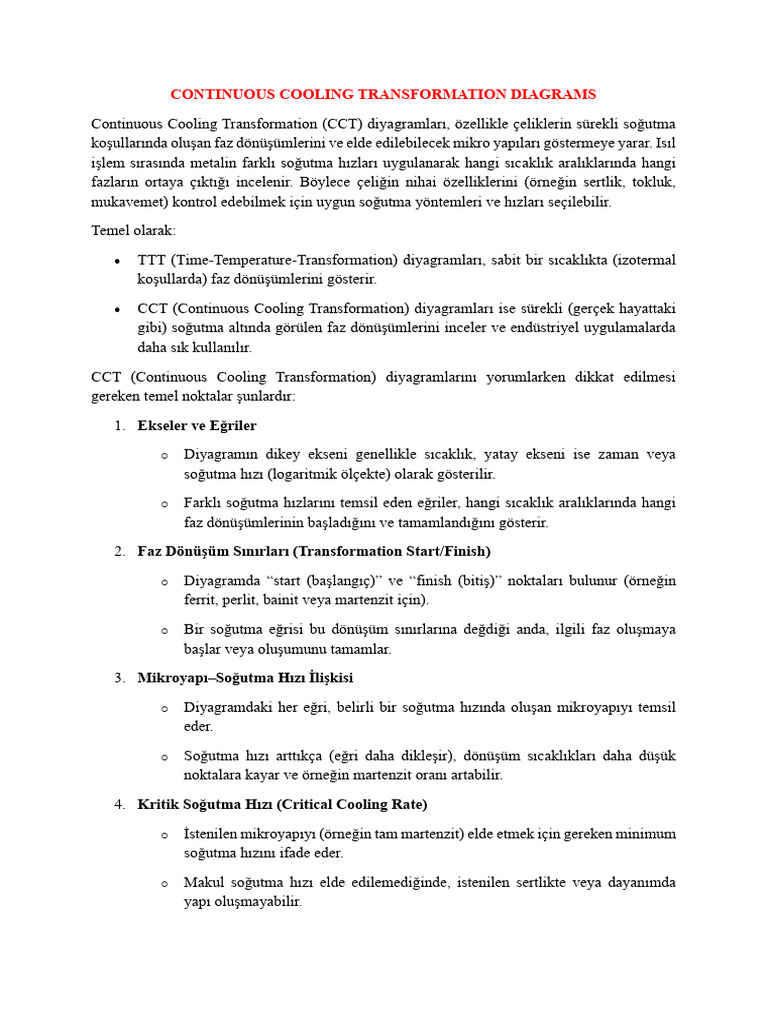 Continuous Cooling Transformation Diagrams | PDF
