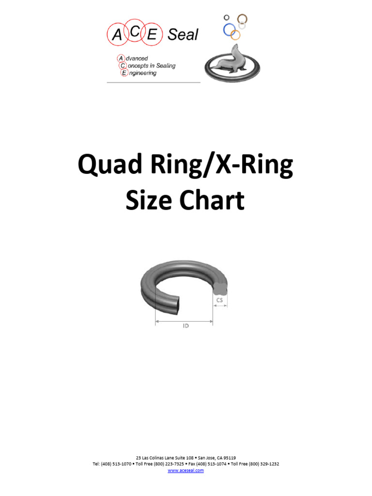 Ace Seal Quad Ring_XRing Size Chart | PDF