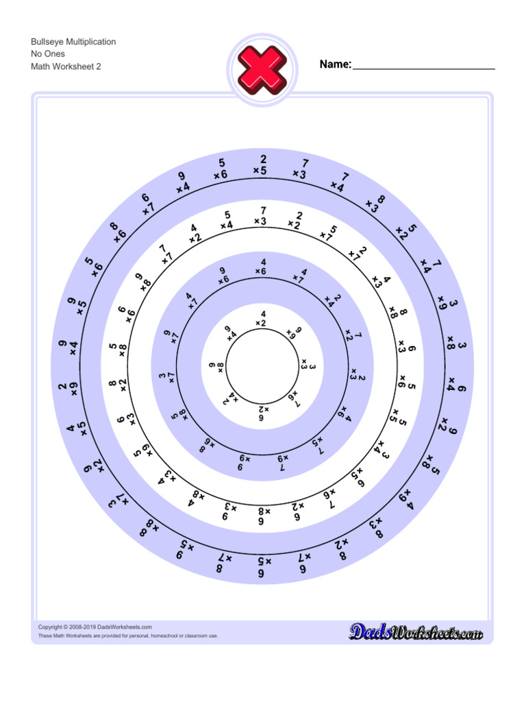 Bullseye Multiplication Math Facts No One Operands v2 | PDF