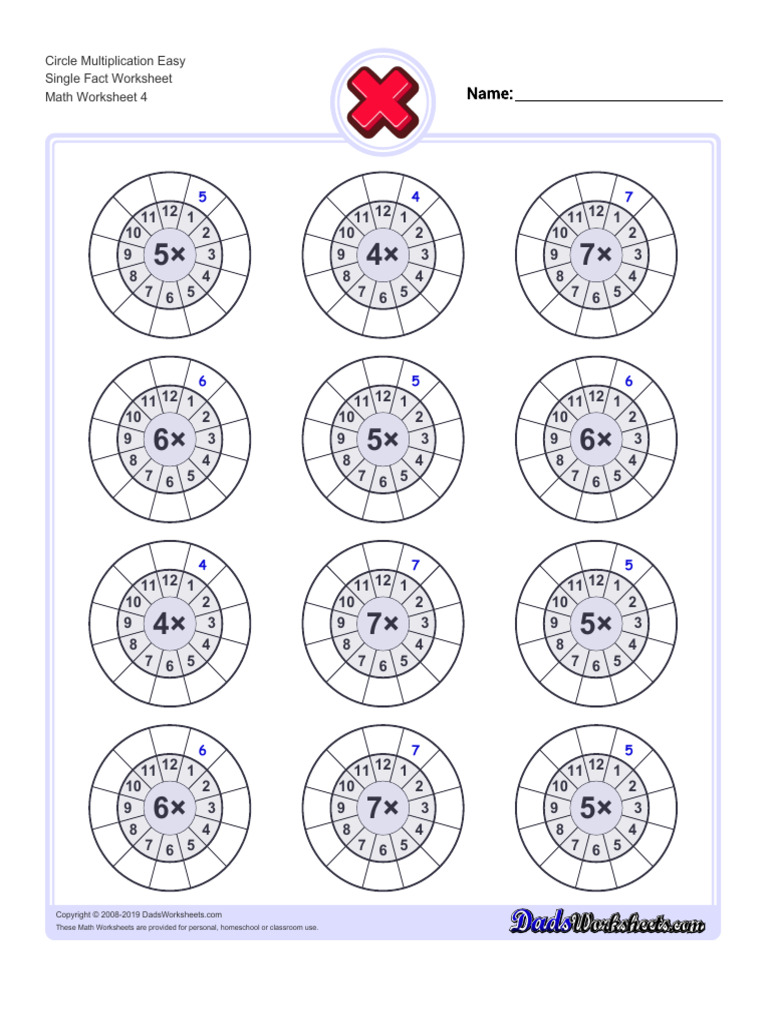 Circle Multiplication Easy v4 | PDF