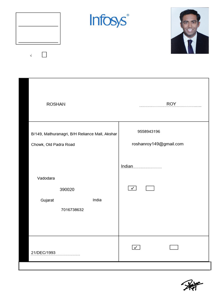 Infy_Application Form - Lateral - 8.2-1 | PDF | Justice | Crime & Violence