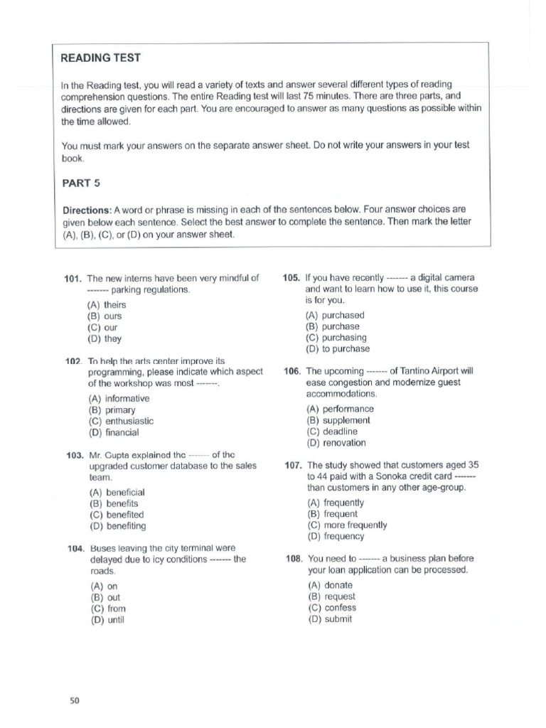 Reading Test | PDF