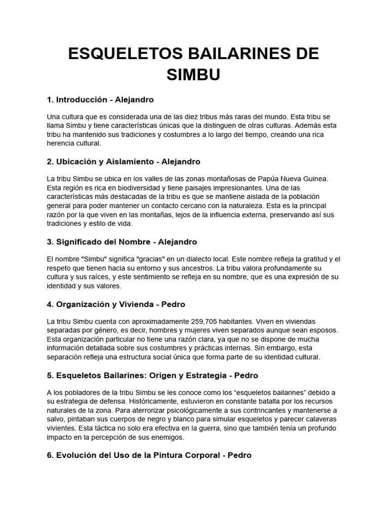 Esqueletos Bailarines de la Tribu Simbu | PDF | Bailes | Tribu