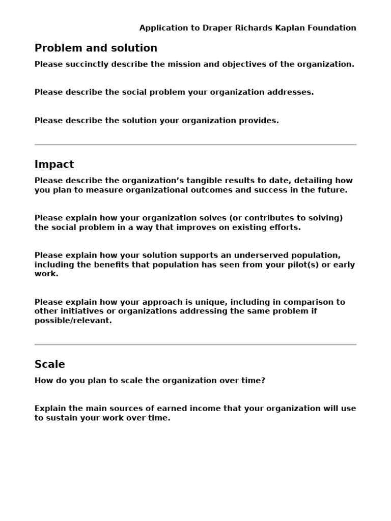 DRK Foundation Application Overview | PDF